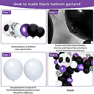 Halloween Balloon Garland Arch Kit Purple Black Balloon Nightmare Balloon With Skull Balloons for Nightmare Before Christmas Halloween Birthday Baby Shower Decorations