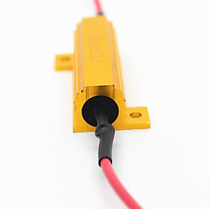 Alla Lighting 2pcs 50W 6ohm Load Resistors - Fix LED Turn Signal Bulb Fast Hyper Flash Blinking Error Code Malfunction