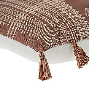 Parkland Collection Transitional Tribal Brown 14" x 20" Pillow