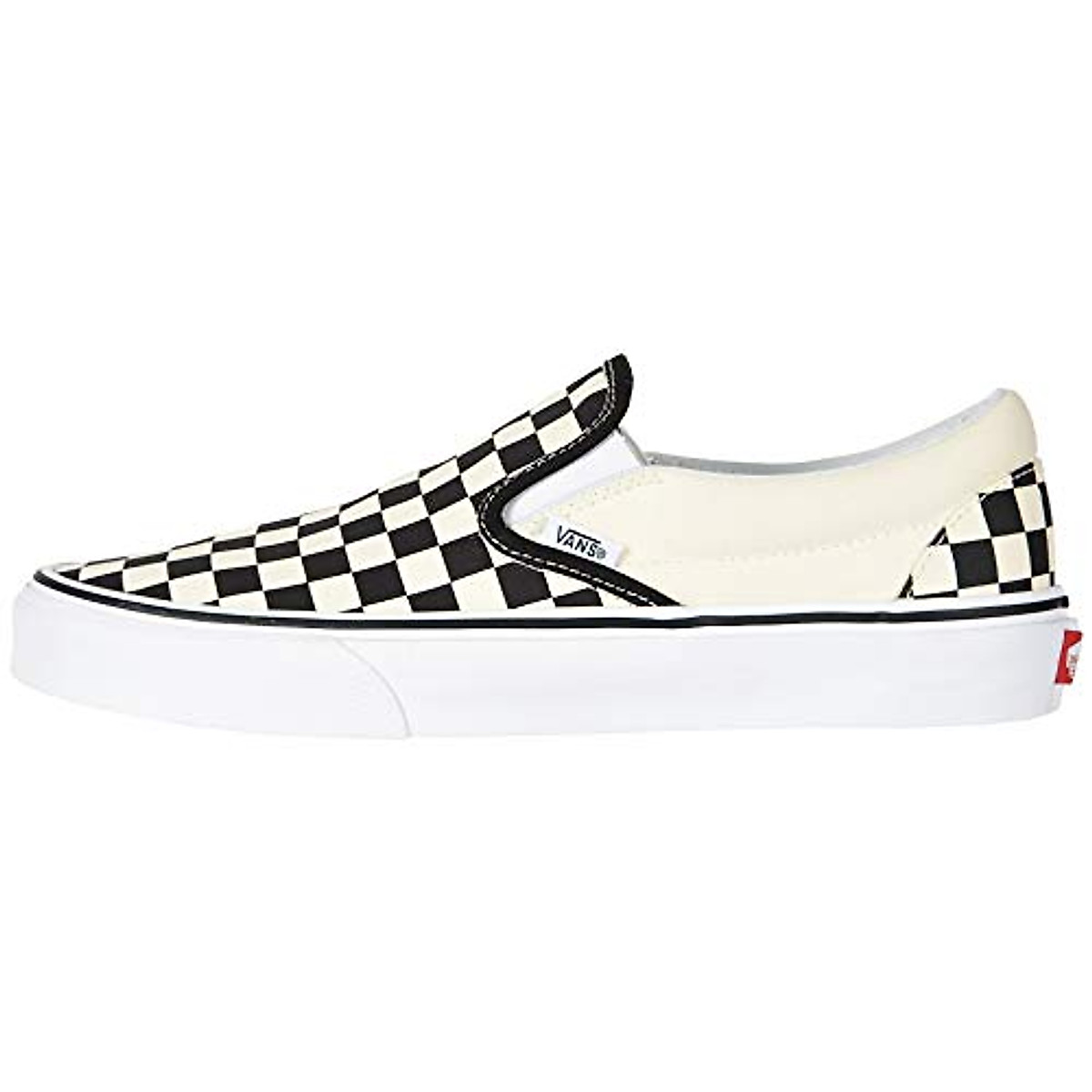Vans womens Classic Slip On Trainers, Black/Off White, 8.5 Women/7 Men
