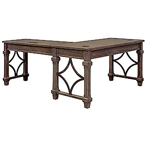 Martin Furniture Desk And Return, Weathered Dove