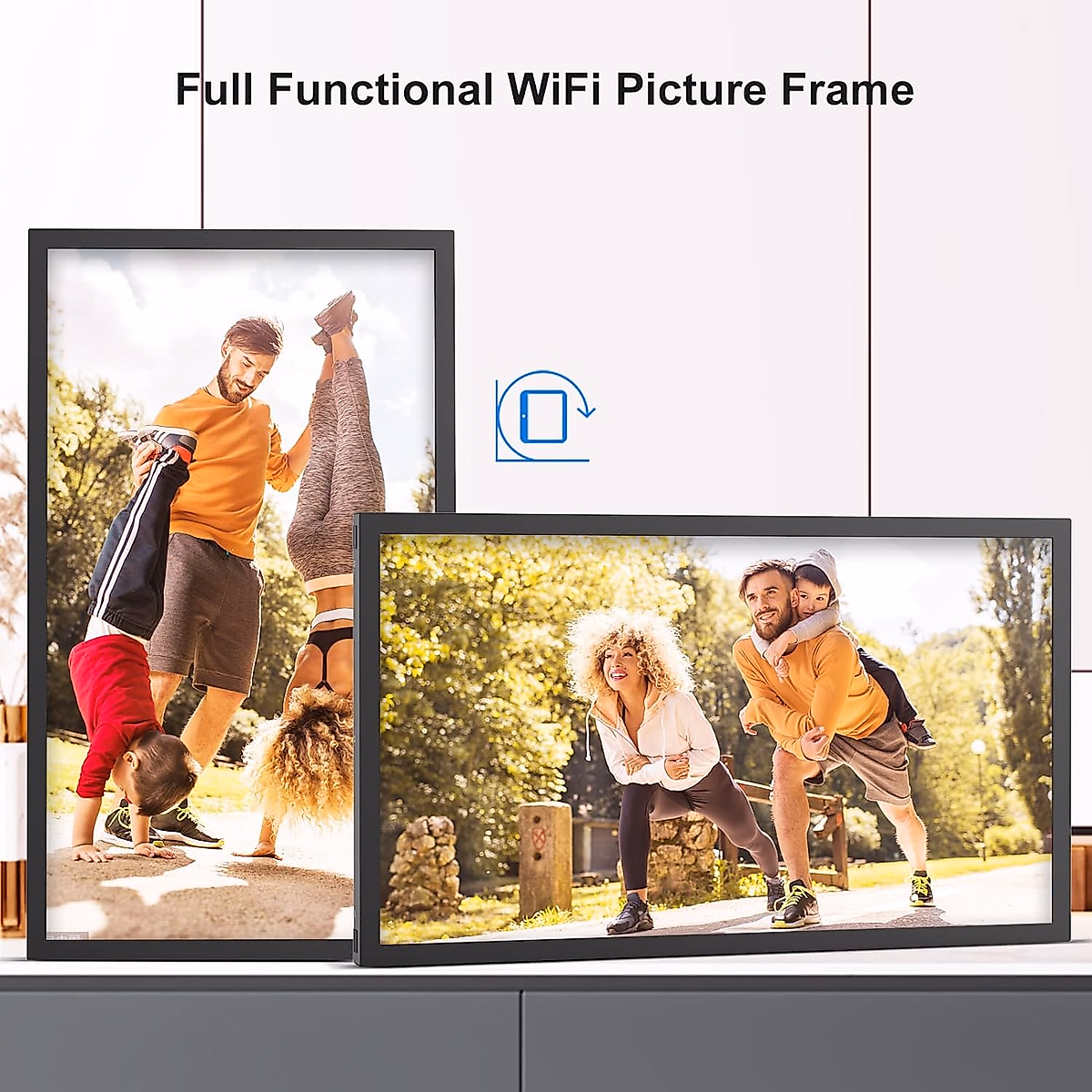 21.5-Inch Large Digital Picture Frame - with 5G Dual WiFi, 1920x1080 IPS Panel, 32GB Memory digital cloud frame, Screen Projection and Sync Screen, Full function, Share Photos and Videos via instantly