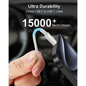 iPhone 15/15 Pro Max Car Charger, 40W Dual USB C Fast Car Adapter Power Cigarette Lighter Charger + 2 x 6FT USB-C to C Cable + 20W USB C Charger Block for iPhone 15/15 Plus/15 Pro Max, iPad, Pixel 8/7