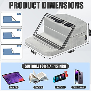 TabCouchCaddy - Couch Cup Holder Tray & Tablet Pillow Stand - Bed, Couch Caddy, Sofa, RV & Car - Holds Drinks, Snacks, Remotes, Phones, Tablet - iPad, Galaxy Tab Compatible | Bed Cup Holder (Grey)