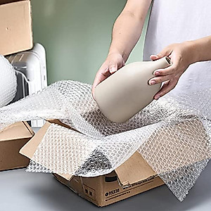 Bubble Cushioning Wrap Roll, Sumono 12 Inch x 36 Feet Total Bubble Roll Perforated 12 Inch Included 10 Fragile Sticker Label