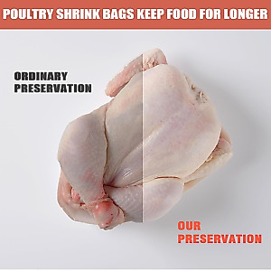 Poultry Shrink Bags, chicken bag, 50Pack 13x18 Inches Clear Poultry Heat Shrink Wrap Freezer With 50 Zip Ties, a Silicone Straw for Chickens, Rabbits