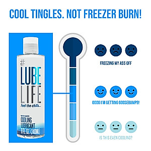 Lube Life Water-Based Cooling Personal Lubricant, Cool Tingling Feel for Men, Women, and Couples, 8 Fl Oz