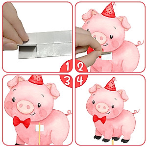 32pcs Farm Animal Centerpiece Sticks Farm Birthday Party Centerpiece Decorations Farm Theme Table Toppers for Barnyard Birthday Barn Party Baby Shower Supplies