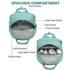 LOVEVOOK Backpack for Women Men, Laptop Bag 15.6 Inch Computer Back Pack with USB Port for Traveling Work Business, Waterproof Personal Item Travel Backpack Purse Casual Daily Nurse Bag, Mint Green