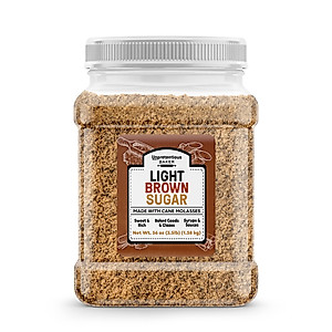 Unpretentious Light Brown Sugar, 3.5 Pound, Made With Cane Molasses, Perfect For Desserts, Meat & Fruit (Plastic Jar)
