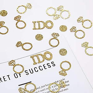 Gold Wedding Table Confetti ,Glitter Paper Diamond Ring Confetti, I Do Engagement Party Table Scatter,Bachelorette Bridal Shower Party Decorations