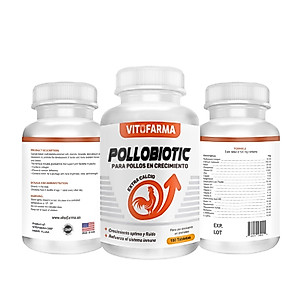 VITOFARMA POLLOBIOTIC - Essential Vitamin Supplement for Optimal Health and Performance in Chickens and Roosters - 100 Tablets