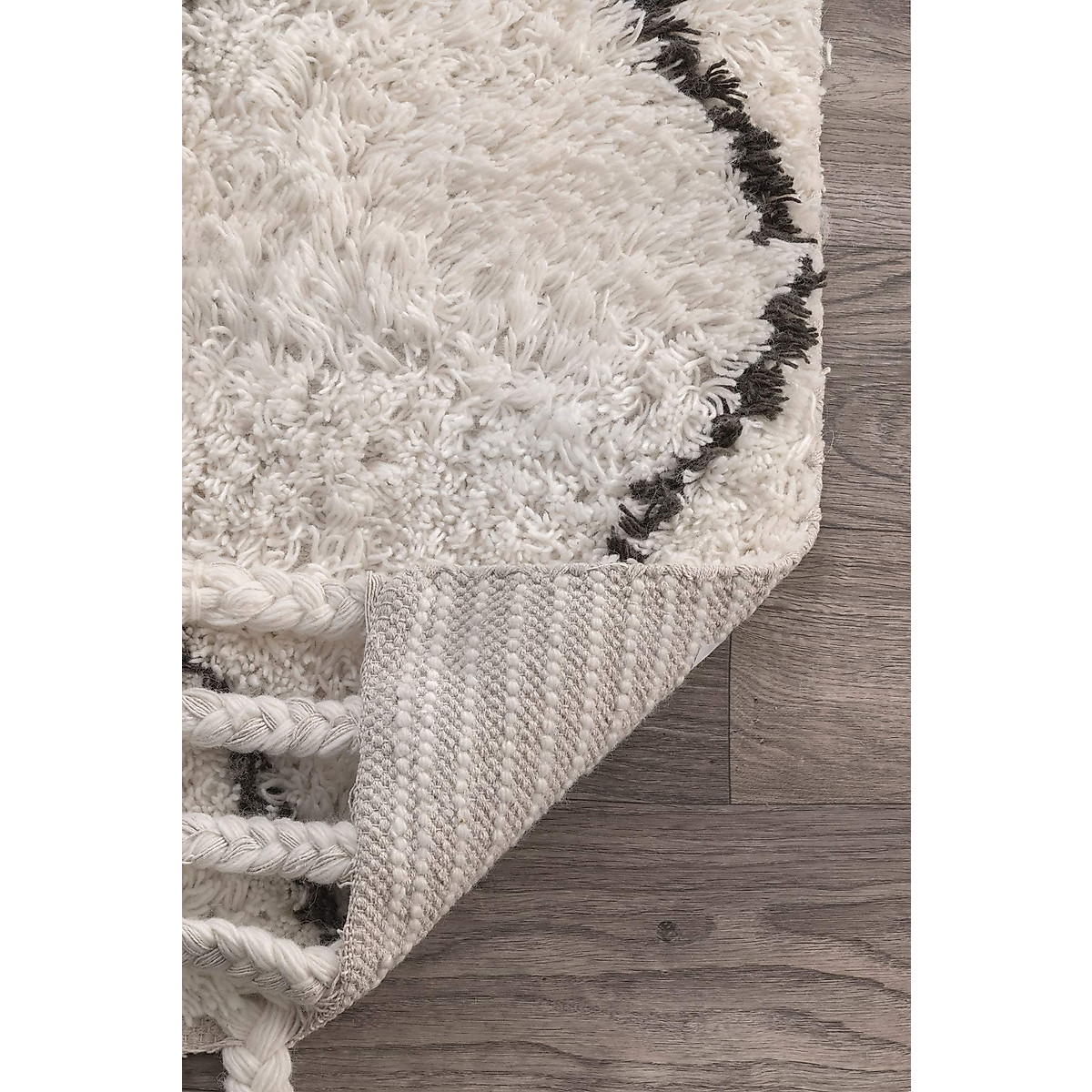 nuLOOM Hand Knotted Fez Shag Area Rug, 4x6, Natural