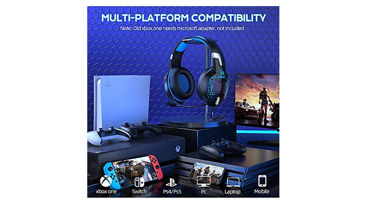 YINSAN Gaming Headset - Surround Sound & Noise-Cancelling