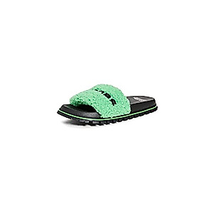 Marc Jacobs Women's The Teddy Slides, Fluffy Green, 6 Medium US