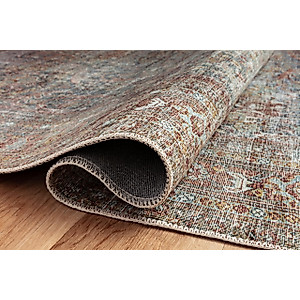 LOLOI Chris Loves Julia Jules Collection JUL-05 Lagoon/Brick 2'-6'' x 9'-6'' Runner Rug
