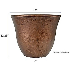 Classic Home and Garden Honeysuckle Patio Pot Garden Planter, Distressed Copper