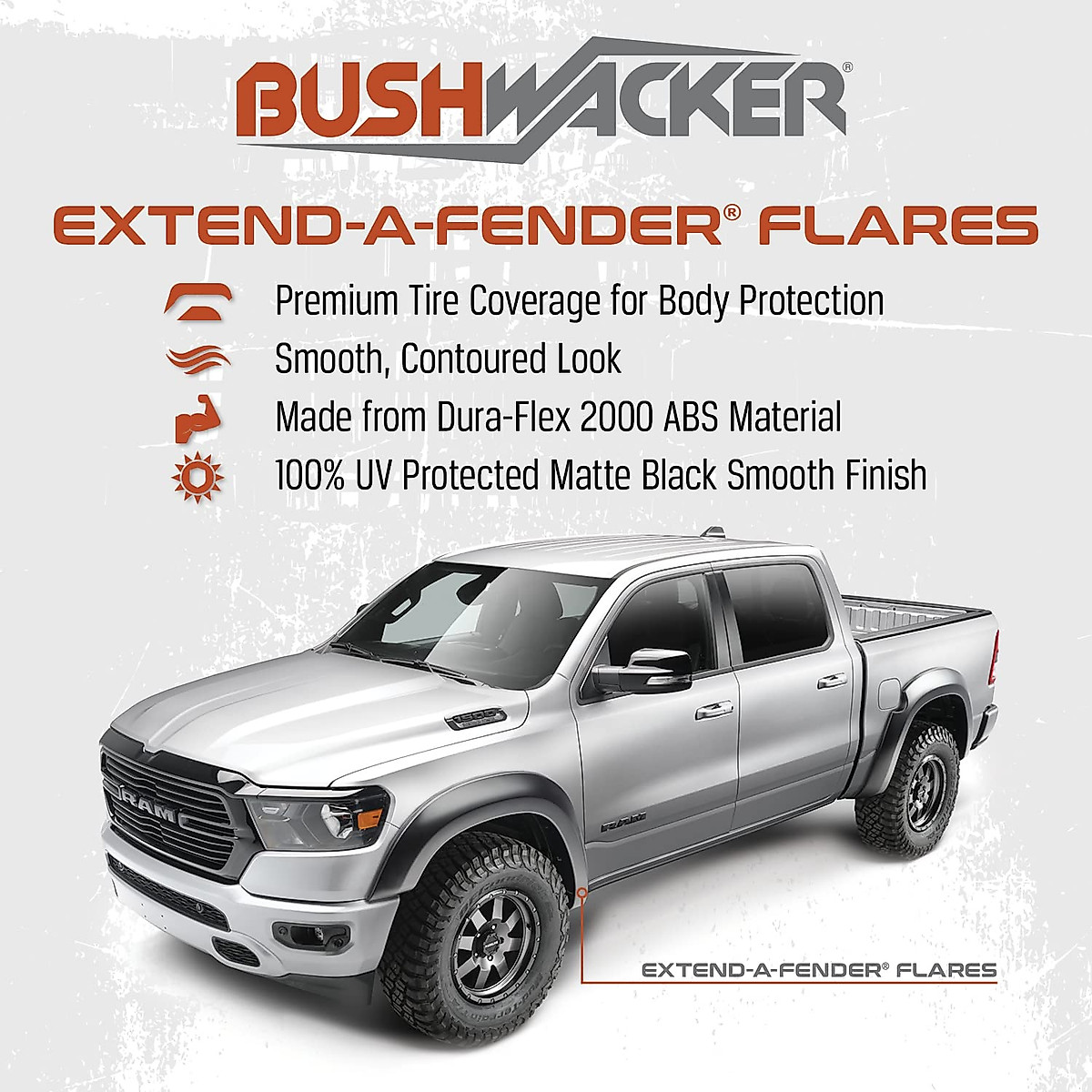 Bushwacker Extend-A-Fender Extended Front & Rear Fender Flares | 4-Piece Set, Black, Smooth Finish | 30906-02 | Fits 2003-2006 Toyota Tundra (Excludes Crew Cab)