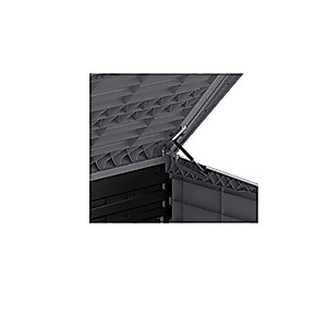 Duramax Cedargrain StoreAway 1200L Plastic Garden Storage Shed/Flat Lid - Outdoor Storage Bike Shed – Durable & Strong Construction– Ideal for Tools, Bikes, BBQs & 2X 240L Bins, 145x85x125 cm, Grey