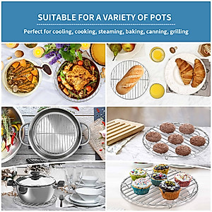 Herogo Round Cooling Rack for Cooking and Baking Set of 2, 9 Inch Stainless Steel Grill Steaming Rack Fit Stockpot Air Fryer Canning, Healthy, Smooth Edge, Oven and Dishwasher Safe