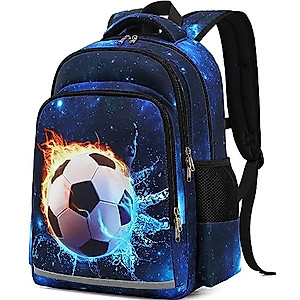 CAMTOP Soccer Backpack for School Kids Boys Backpacks Preschool Kindergarten Elementary Football Bookbag(Age 3-8 Years)