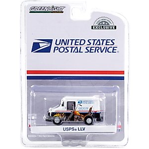 Greenlight 30249 United States Postal Service Long-Life Postal Delivery Vehicle (LLV) - American Motorcycles Collectible Stamps LLV (Hobby Exclusive) 1:64 Scale