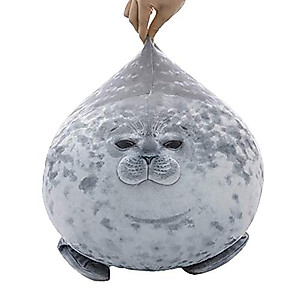 Minimin Seal Pillow, Kawaii Chubby Blob Seal Plush Pillow Stuffed Cotton Plushies Animal Toy Cute Ocean Pillow (Small)