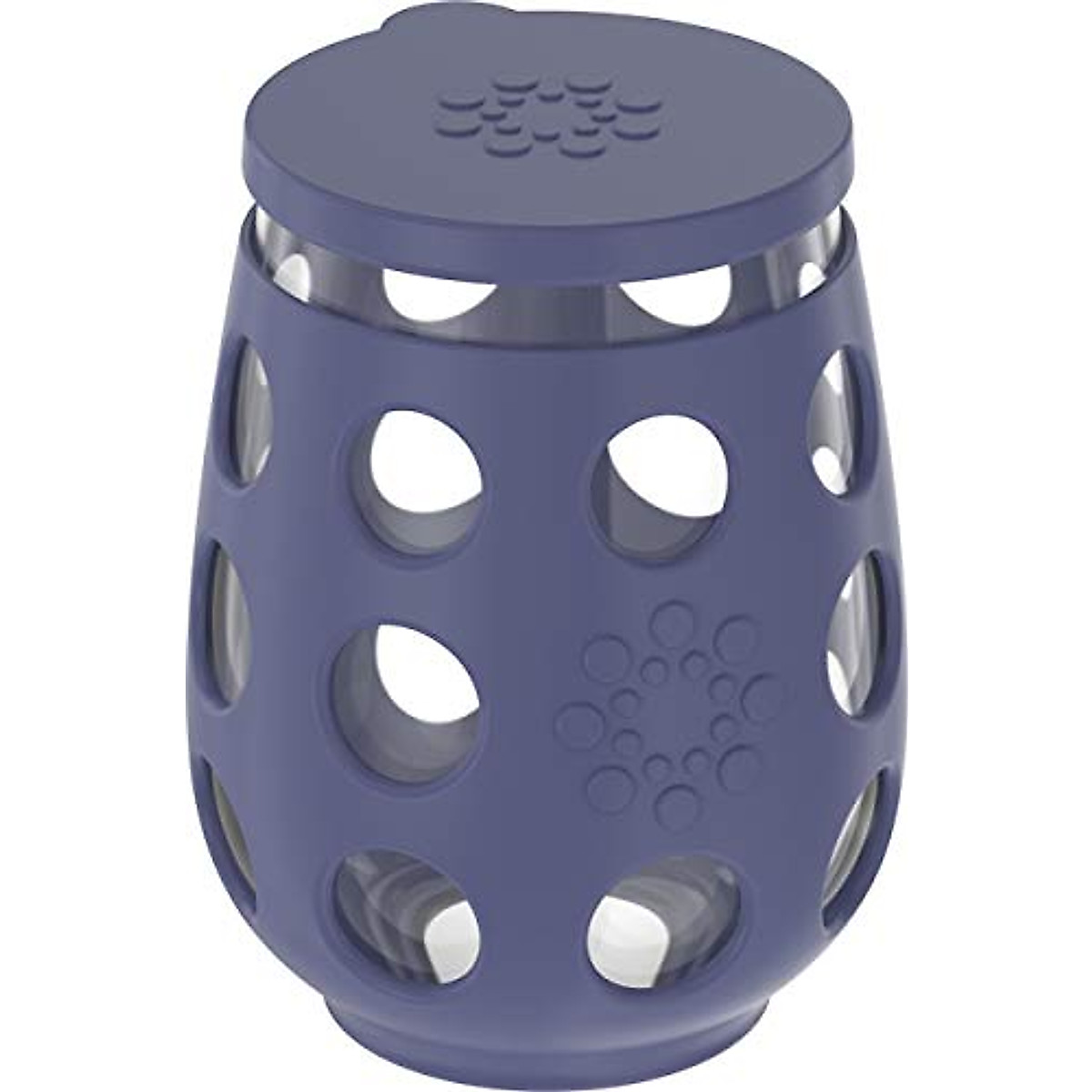 Lifefactory Wine Glass with Wine Covers and Protective Silicone Sleeve, 4 Count (Pack of 1), Carbon, Dusty Purple, Aqua Teal, Stone Gray