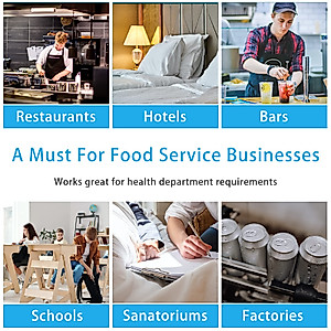 SuperCheck Chlorine Test Strips, 0-750 ppm, 50 Count, Chlorine Test Strips for Food Service, Measure Chlorine Contents in Sanitizing Solutions, Sanitizer Test Strips Food Service, Bleach Test Strips