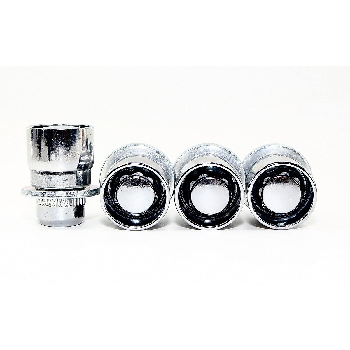Set of 4 12x1.5 Veritek OE 1.47 Inch Mag Factory Style Replacement Chrome Lug Nut Wheel Locks with 2 Zinc Keys for Factory Wheels VPE-45700N2CH