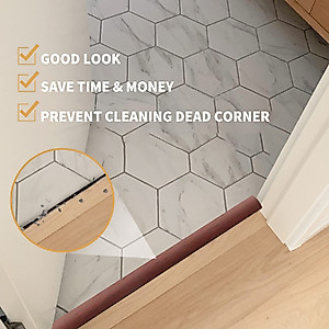 Floor Transition Strip, 3.3 Ft Self Adhesive Vinyl Flooring Transition Strips Wood to Tile Floor Divider Strip for Joining Floor Gaps Tiles Carpet Threshold Transition (1.58in W, Coffee)