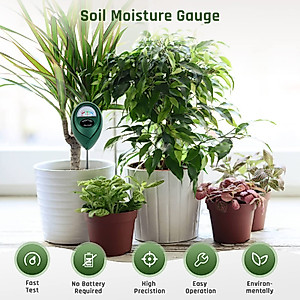 Thlevel Plant Moisture Meter, Plant Water Meter, Soil Moisture Meter for House Plants for Garden, Lawn, Farm, Indoor & Outdoor Use, No Batteries Required (2 Packs Green)