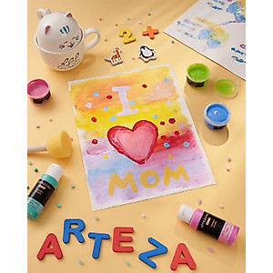 ARTEZA 12x16 Inches Finger Paint Paper Pad, Pack of 2 Finger Pads, 25 Sheets Each, 54lb/80gsm Drawing Pad for Kids