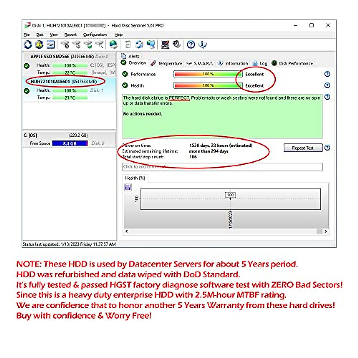 MDD - HGST He10 (HUH721010ALE601) 10TB 7200RPM 128MB Cache SATA 6.0Gb/s 3.5inch Enterprise Hard Drive - 5 Year Warranty (Renewed)