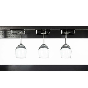 Convenience Concepts Newport Serving Bar, White Faux Marble/Espresso