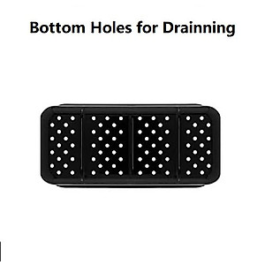 TESOT Utensil Holder Sink Caddy Sponge Holder with 4 Divided Compartments, Sturdy Stainless Steel, Rust Proof