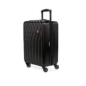 SwissGear 8018 Hardside Expandable Luggage with Spinner Wheels, Black, Carry-On 20-Inch