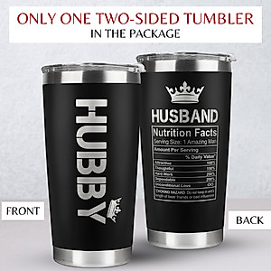 Gifts for Husband from Wife - Husband Gifts, Gifts for Him - Anniversary, Birthday Gifts for Husband - Father's Day Gifts for Husband, Fathers Day for Him, Fathers Day Gift - 20 Oz Black Tumbler