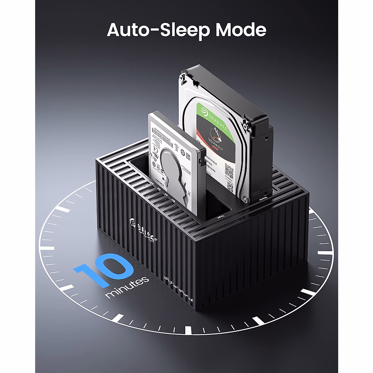 ORICO Dual Hard Drive Docking Station USB 3.2 Gen 1 External Aluminum Hard Drive Docl with Offline Clone for 2.5/ 3.5 inch SSD HDD Up to 18TB-9628C3-C
