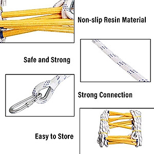 FGQCBBYC Rope Ladder Fire Escape Ladders 2-10 Storey Evacuation Safety Ladder,Emergency Fire Escape Ladder, for Indoor/Outdoor Weight Capacity up to 900Lb/8M/26.2Ft/18M/59Ft