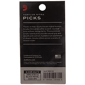 D'Addario Acrylux Nitra Jazz, 3-Pack (3AN7-03), Black
