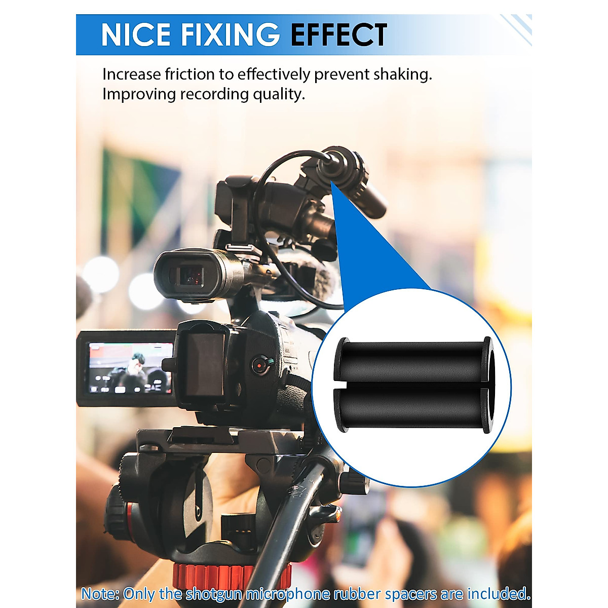 Etour 6 Pcs Microphone Shock Mount Rubber Spacer Tube Microphone Sleeve Washer Compatible with Sony Camcorder Rode NTG, Sennheiser MKH Shotgun Mic FX3,FS7,FX6,FX8,FX9,NX80,FS5