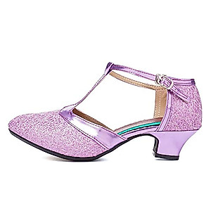 RUYBOZRY Women's Standard Latin Dance Shoes Professional Ballroom Performance character Wedding Shoes for women,DY309-R,Purple-3.5,US 8
