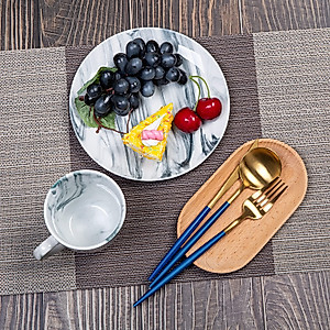 Cutiset Unique Accent Elegant Natural Marbleized 16 Piece Dinnerware Set, Plates and Bowls Sets,Service for 4