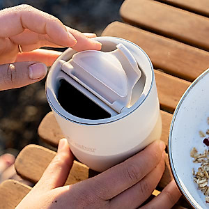 Klean Kanteen Rise Lowball Tumbler - Dishwasher-Safe Stainless Steel Tumbler for Hot & Cold Beverages - Features Splash-Proof Flip Lid - 10 oz, Tofu