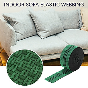 NATGAI Sofa Elastic Webbing, 40ft x 2.6inch Chair Webbing, Stretch Latex Band for Furniture Repair DIY, Upholstery Webbing Material Replacement, Stretchy Spring Alternative (3 Stripes)