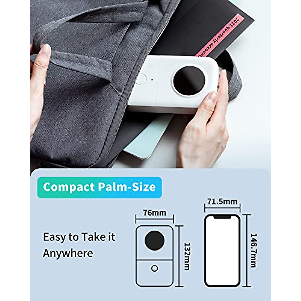 Phomemo Labeler Label Maker,Portable Bluetooth Thermal Label Makers,Compatible for Android & iOS System Gift for Father's Day - Milky White