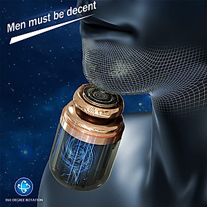 Kisufu Electric Razor for Men Mini Electric Nose Hair Trimmer Washable Razor Two in One,Pocket Size Waterproof Rechargeable Portable Cordless Shaving Face Beard,Suitablefor Home,Travel(Black)