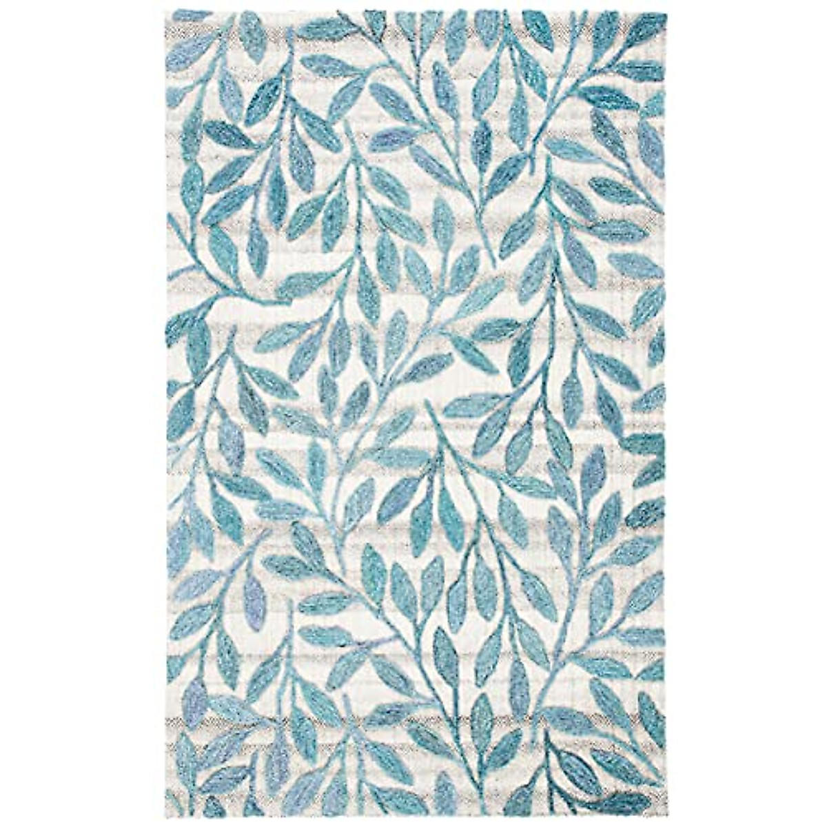 SAFAVIEH South Hampton Collection 6' x 9' Blue SHA302M Handmade Botanical Wool Area Rug