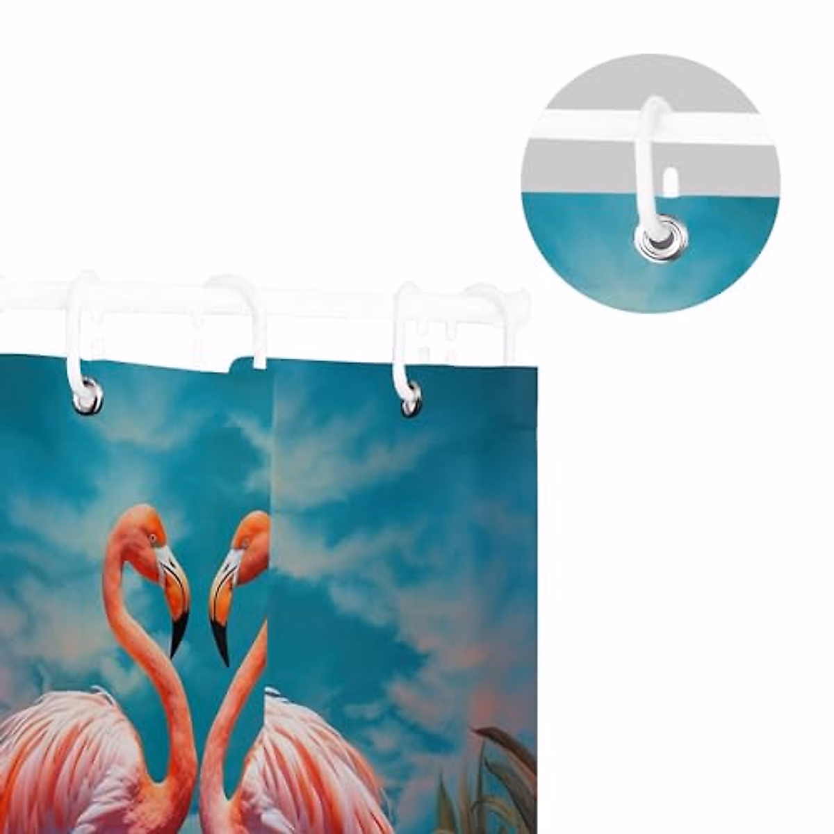 Kigai Flamingo Shower Curtains Waterproof Fabric Shower Curtain Bathroom Decoration with Hooks Washable Bathroom Shower Curtains 60x72 Inch